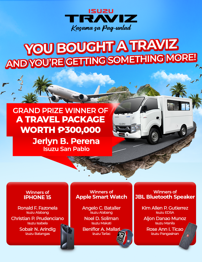 Road to Isuzu TRAVIZ 30,000 Units Sold Promo